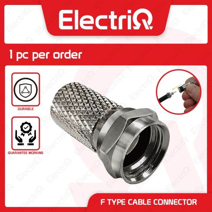 Electriq F Type Cable End RG6 Screw/Twist On Coax Coaxial Cable RF ...
