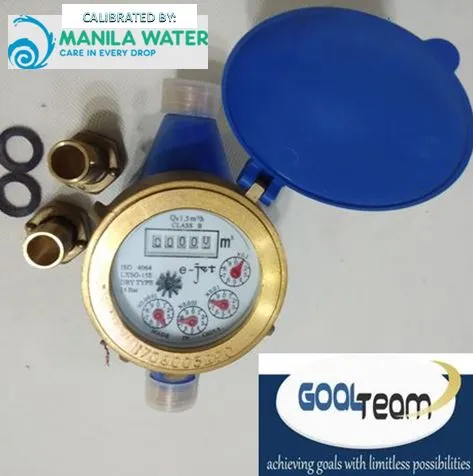 Water Meter E-jet 1/2in (15mm) Brass Body (E) w/ Manila Water ...