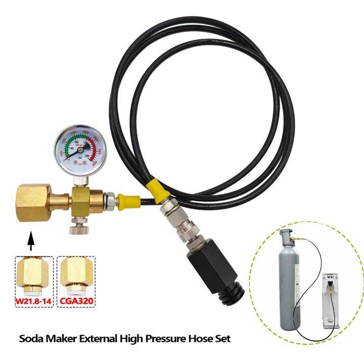Homebrew Sodastream Soda Water External High Pressure Hose Kit to CO2 Carbon Dioxide Tank Tr21-4 ...