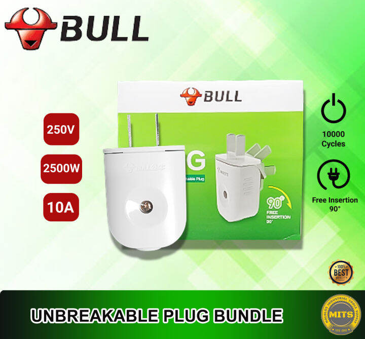Original BULL Unbreakable Plug 90° Bendable HEAVY-DUTY Plug | Lazada PH