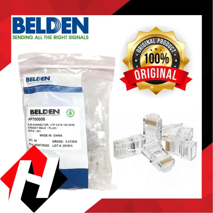 Konektor RJ45 Cat 6 Belden / Connector RJ45 Cat 6 Belden AP700008 Isi ...