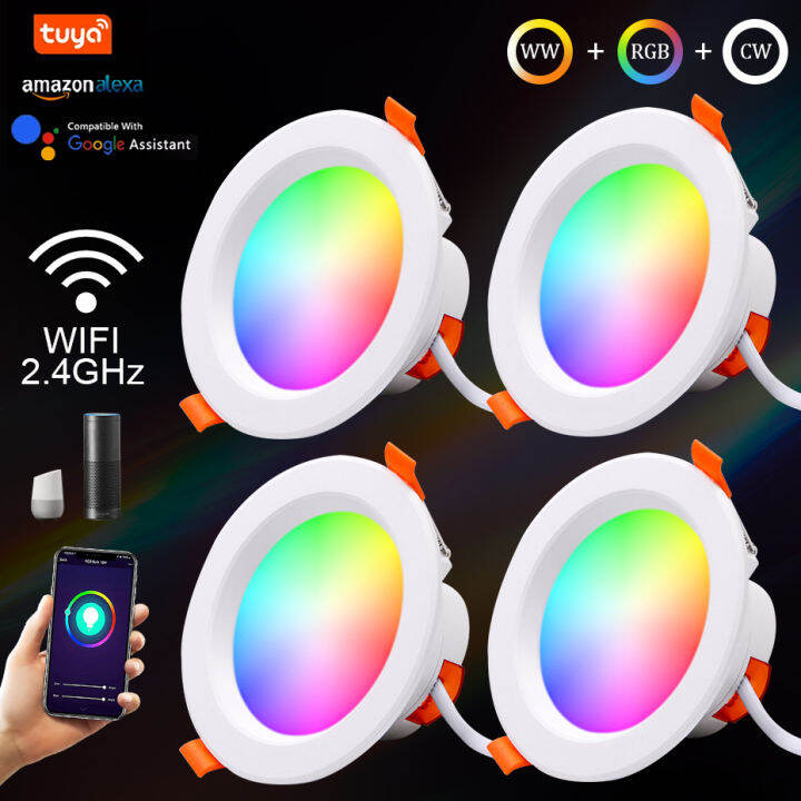 Smart Tuya Downlight Led Spot Lighting Wifi Dimmable RGB+CW+WW Ceiling ...