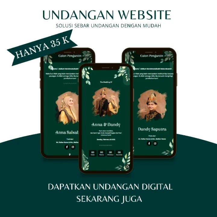 Undangan Digital Website Pernikahan Tema Elegan Undangan Link Website ...