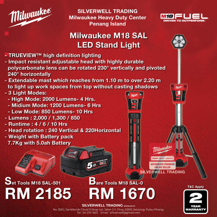 Milwaukee M18 LED Stand Light (M18 SAL) | Lazada
