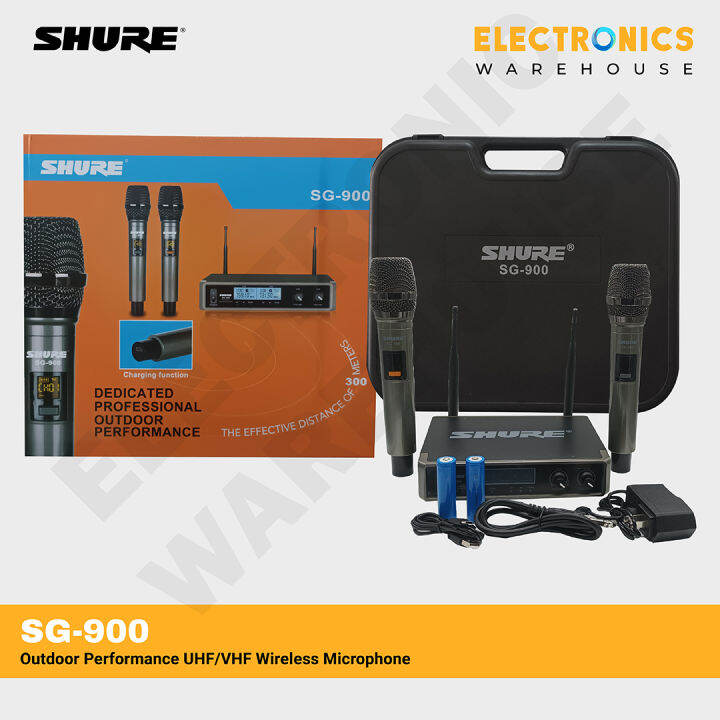Shure SG-900 Digital Dedicated Professional Outdoor Performance UHF/VHF Wireless Microphone ...
