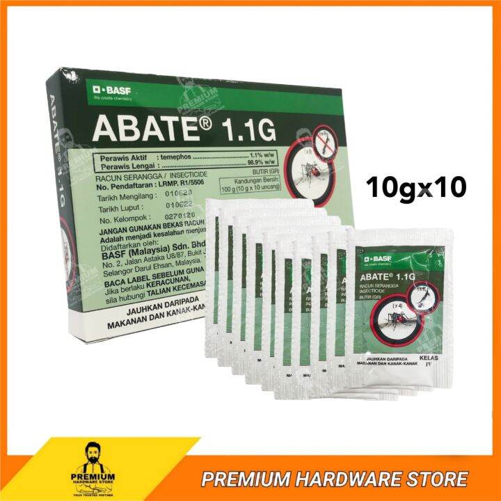 BASF Abate 1.1G 100g (10g x 10 Pcs) Temephos Aedes Mosquito Larva ...