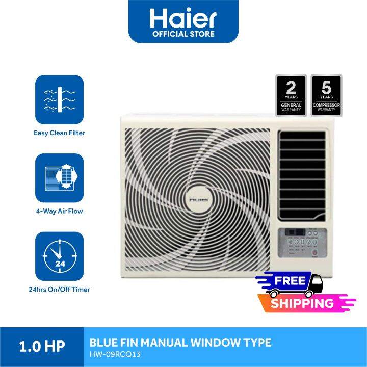 Haier HW-09RCQ13 1.0 HP Digital Window Type Aircon Inverter Grade R410 ...