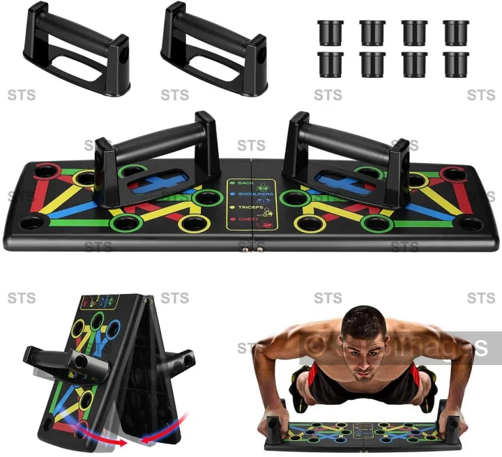 STS 14 in 1 Push Up Board Push Up Stands Color-Coded Push Up Training ...