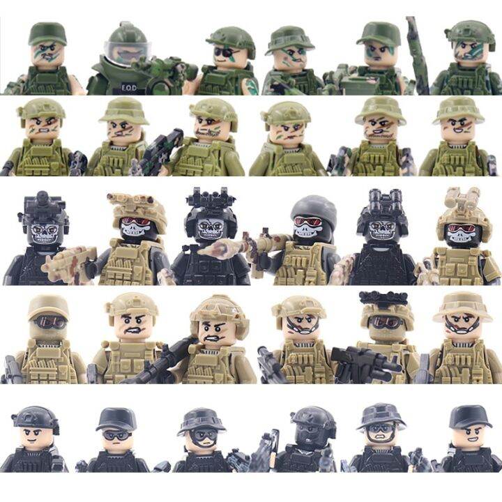 City Police Camouflage Special Forces Building Blocks Army Soldier ...