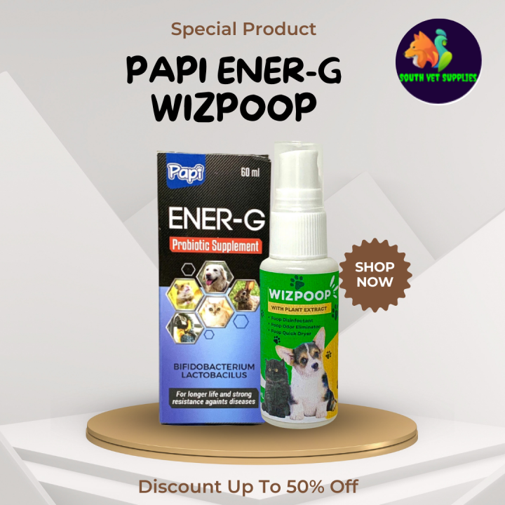 [SOUTH VET] Buy Papi Ener- g Get 1 Free Wizpoop Poop Disinfectant and ...