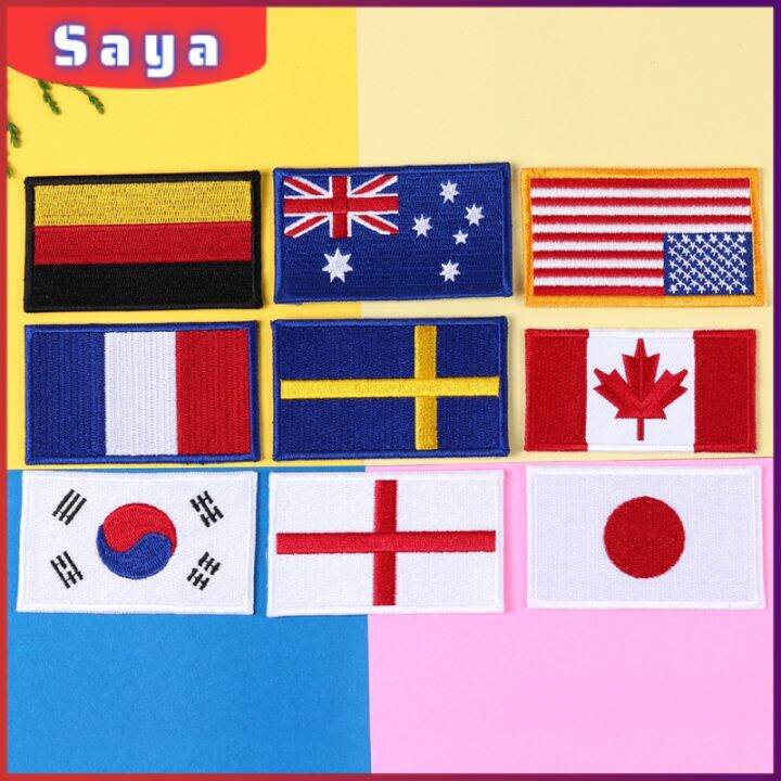 National Flags Patch For Clothes Punk Logo DIY Embroidered Apparel Sewing Clothing Accessories ...