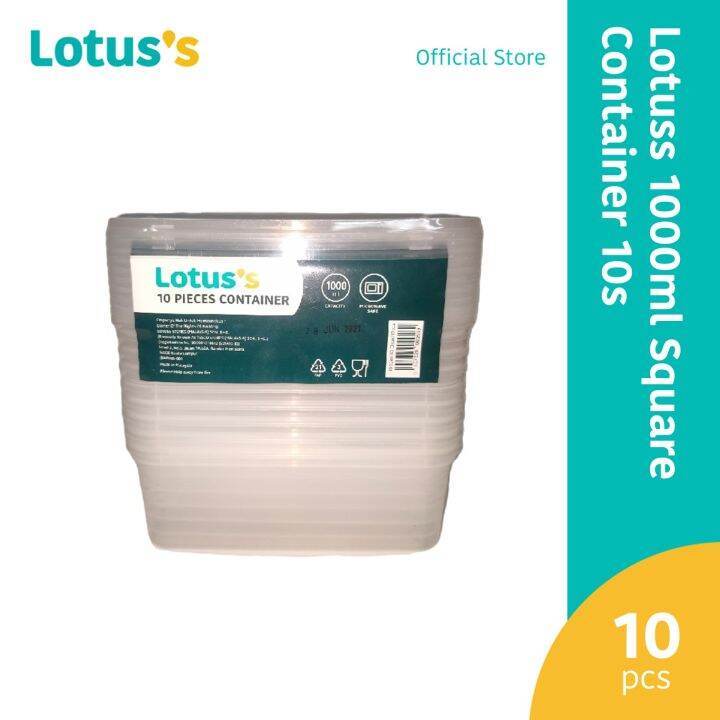 Lotus's 1000ml Square Container 10s | Lazada