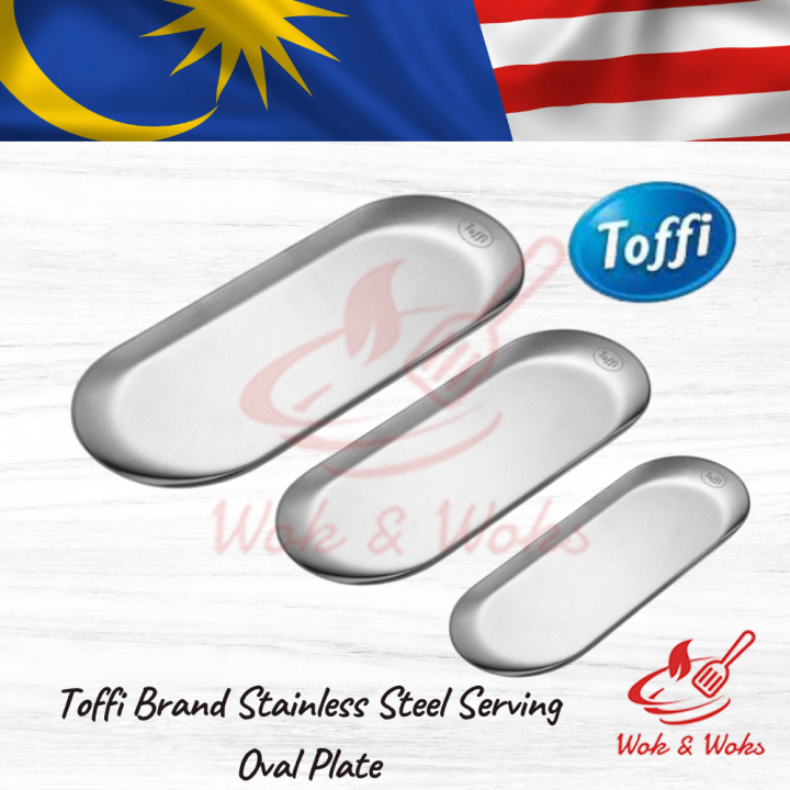 Toffi Brand Stainless Steel Oval Serving Plate / Pinggan Hidangan Bujur ...