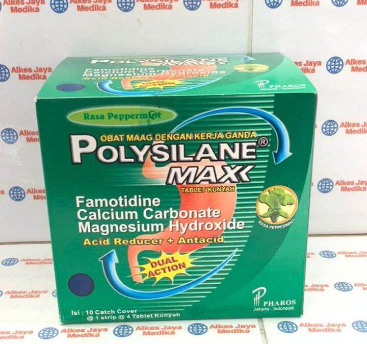 Polysilane Max Tablet Kunyah Box Isi 10 Strip 4 Tablet - Obat Magh ...