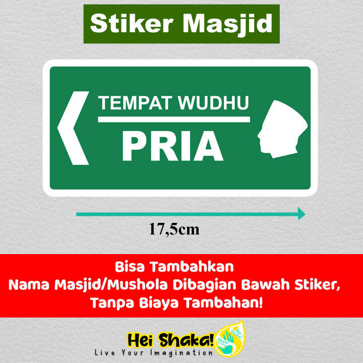 Stiker Tempat Wudhu Pria Sticker Seri Rambu Tanda Mushola Masjid Bahan ...