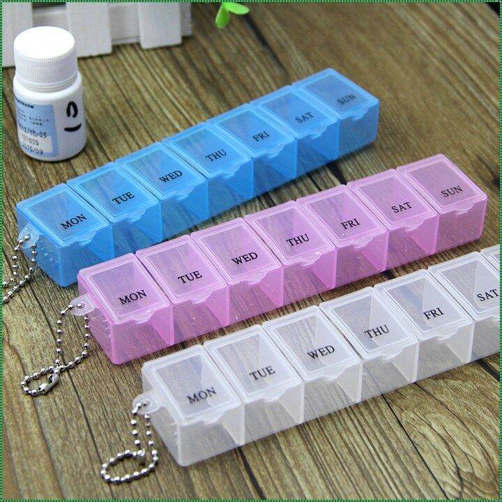 Portable 7-cell medicine box with mini-seal for seven days, small ...