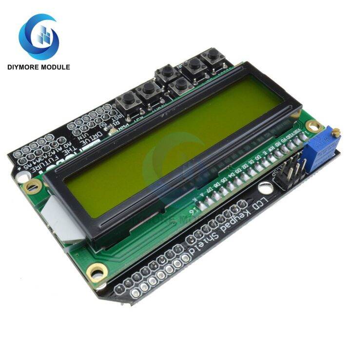 1602โมดูลจอแสดงผลชนิด Lcd บอร์ดขยายสำหรับเครื่องพิมพ์หน้าจอสีเขียวสีฟ้า162พร้อม Mcp23017ปุ่มกด 