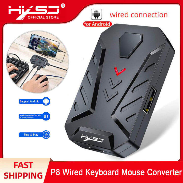 HXSJ P8 Wired Keyboard Mouse Converter Portable Mobile Game Keyboard and Mouse Adapter with 3 ...