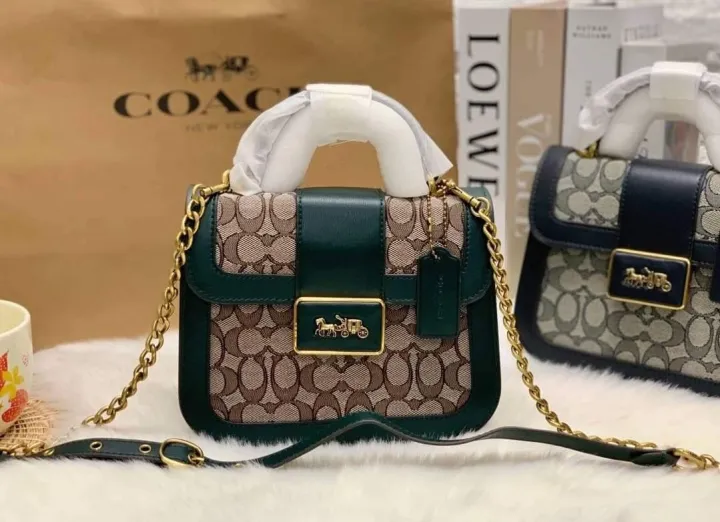 Authentic Coach Alie Top Handle In Signature Jacquard Women Crossbody ...