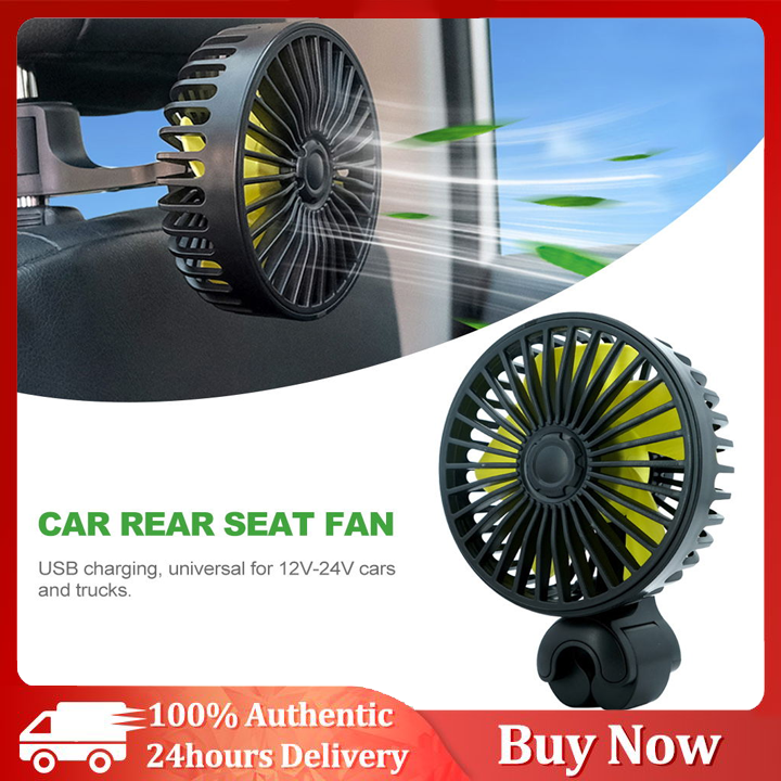 【COD】24hours delivery USB Powered Car Fan Multi-Angle Rotatable Dual ...
