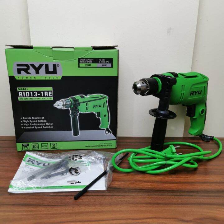 TEKIRO Ryu Impact Drill Mesin Bor Kayu Besi Tembok Tangan Listrik 13mm ...
