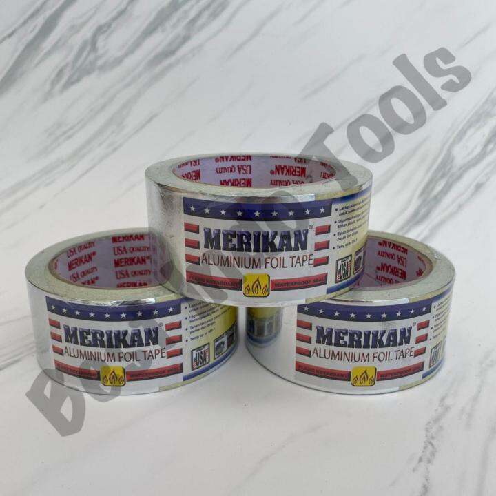 LEM ALUMINIUM FOIL TAPE MERIKAN 17 M METER / ISOLASI LAKBAN ANTI PANAS ...