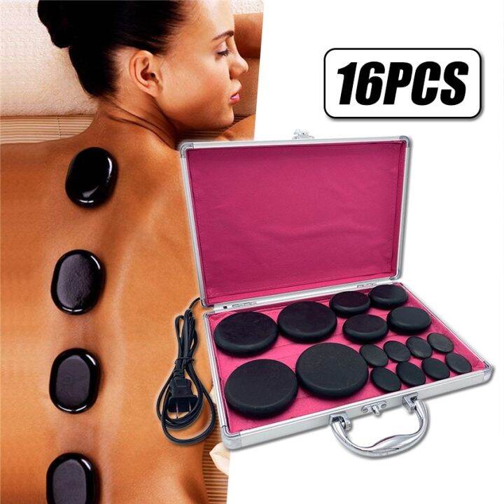 16pcs Hot Stone Massage Set Oil Nassage Energy Stone Set For Massage