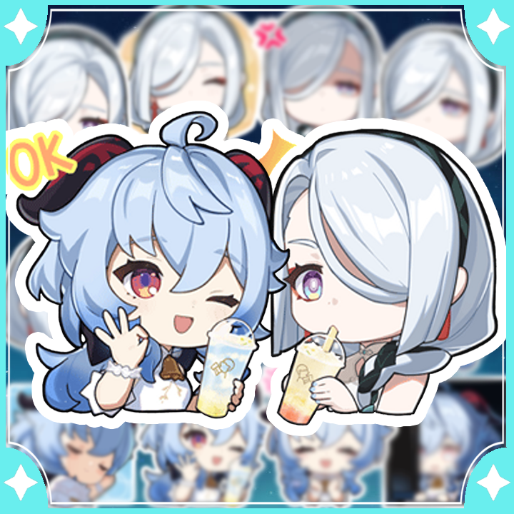 [HEYTEA x Genshin] Sticker Ganyu x Shenhe và Ayaka x Ayato Collab ...