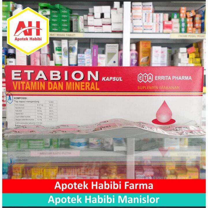 Etabion 1 strip isi 10 kaplet Obat Etabion Eta bion Multivitamin ...