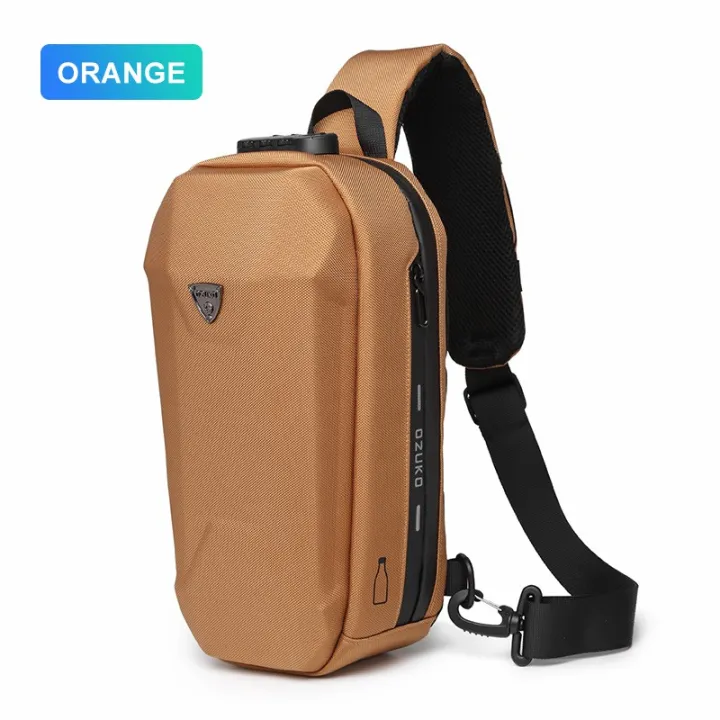 OZUKO Hard Shell Fashion Men Chest Bag Anti-theft Waterproof Shoulder ...