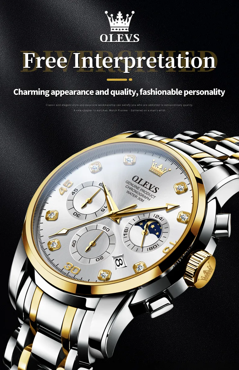 OLEVS 2889 Quartz Stainless Steel Strap Watch For Men Price in ...