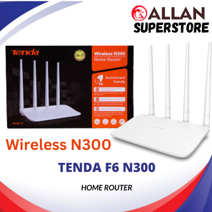 TENDA F6 Wireless N300 Easy Setup Router | FOUR ANTENNA ROUTER | Lazada PH