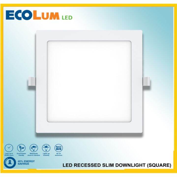 popular ECOLUM LED Square Recessed Slim Downlight Warm White, Daylight ...