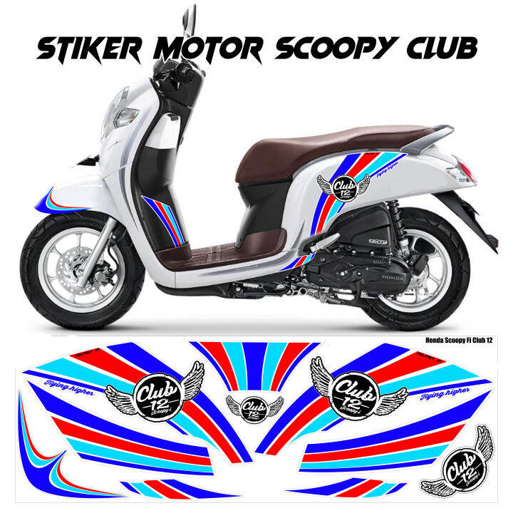 Stiker Variasi Motor Scoopy Fi Club 12 Strping lis Motor Murah | Lazada ...