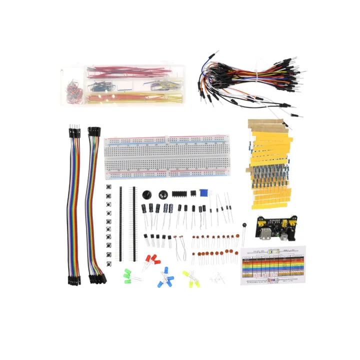 Electronic Component Basic Starter Kit With Breadboard Cable Resistor