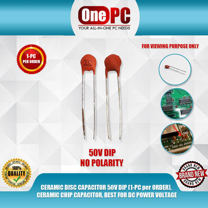 CERAMIC DISC CAPACITOR 50V DIP (1-PC per ORDER), CERAMIC CHIP CAPACITOR ...