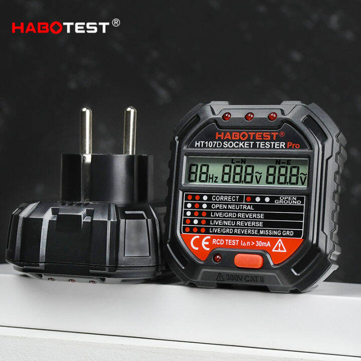 HABOTEST Socket Tester PRO HT107 UK EU Plug RCD 30mA Socket Detector ...