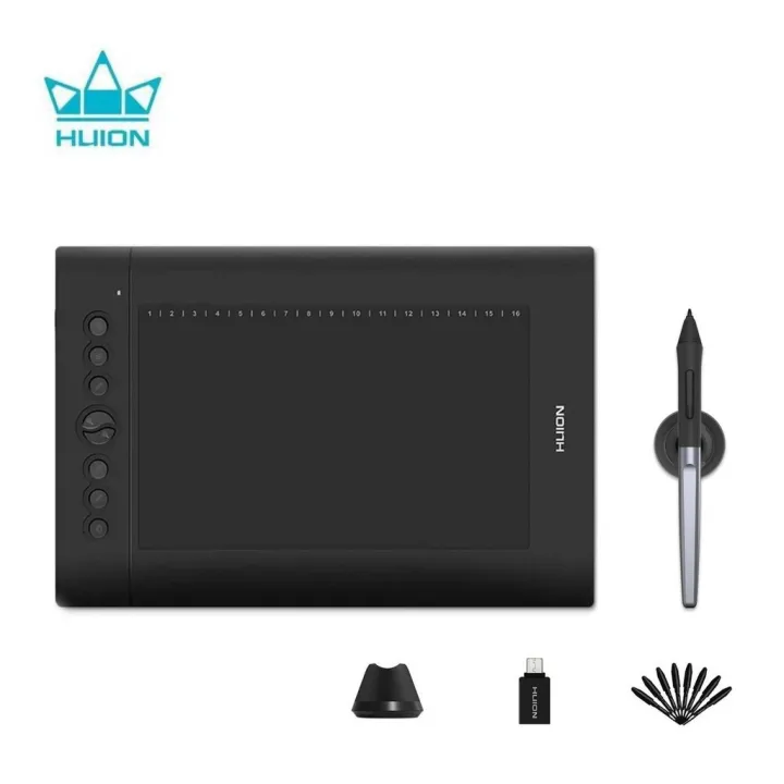 HUION H610 Pro V2 Graphic Drawing Tablet Android Supported Pen Tilt ...