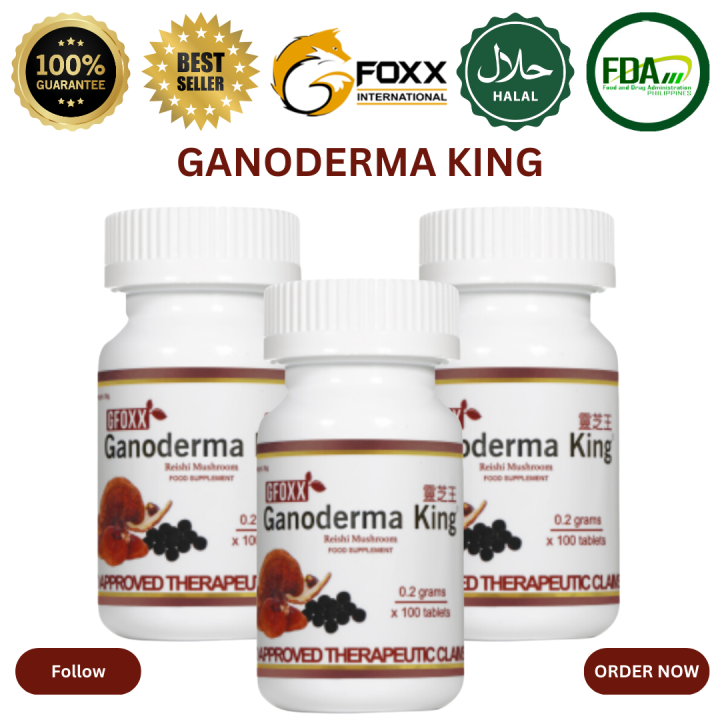 GFOXX ORIGINAL GANODERMA KING WITH REISHI MUSHROOM 200mg 100 Tablets ...