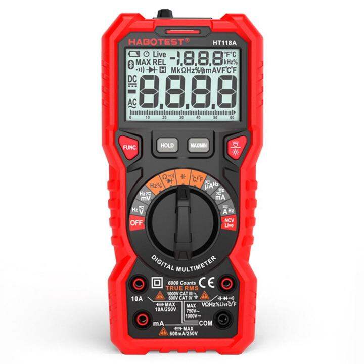 HABOTEST HT118A Digital Multimeter Auto Range Multi-meter 6000 Counts ...