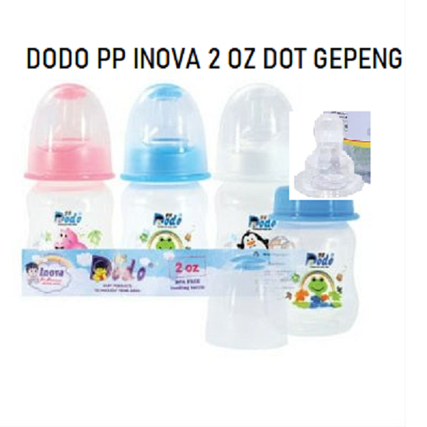 Dodo PP INOVA Botol Susu Asi Bayi Anak Dot Gepeng Pedodontic ...