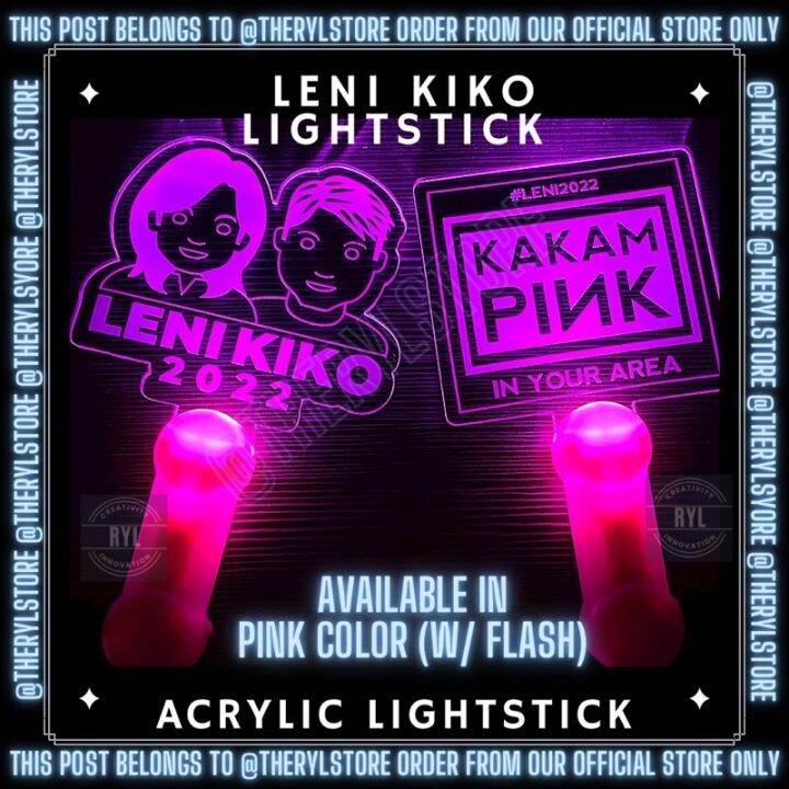 LENI KIKO Acrylic Lightstick - Leni 2022 Kakampink - EXCLUSIVE | Lazada PH