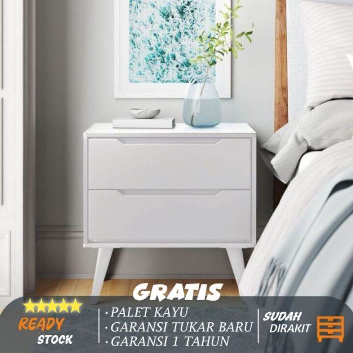 Meja Nakas Minimalis 2 Laci (NL 28) Meja Kamar Tidur Meja Kosmetik ...