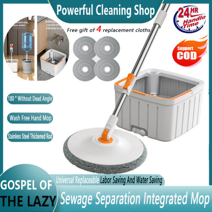 【Free shipping 】Circular Spin Mop with Bucket with Squeezer 2 in1 Set ...