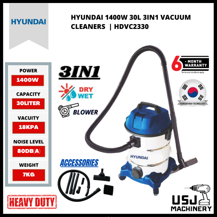 HYUNDAI 1400W 30L Wet & Dry Vacuum Cleaners With Blower Function (3in1 ...