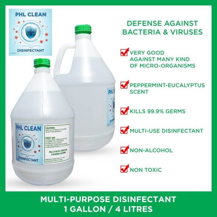 Scented Multi-Purpose Disinfectant PHL Clean Peppermint-Eucalyptus ...