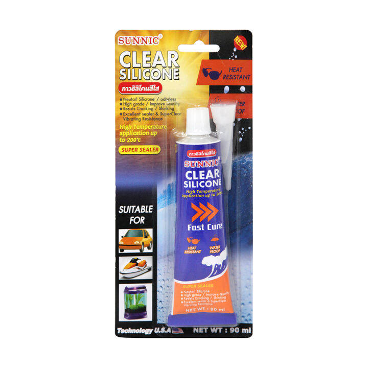 SUNNIC ซิลิโคนไร้กรด SUNNIC 90 มล. สีใส แบบแผง ของแท้ ใช้ดีมาก | Lazada ...