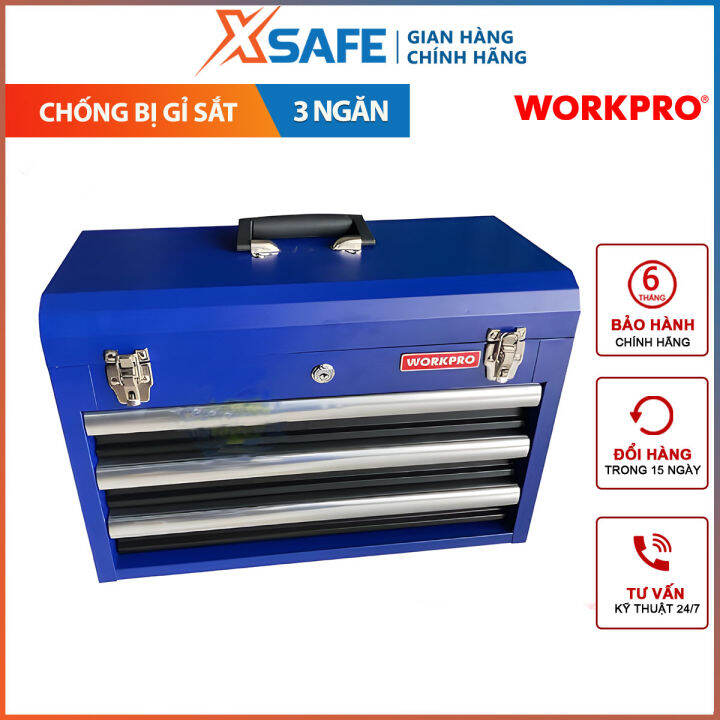Hộp công cụ 3 ngăn, bẳng sắt, kích thước 51x26.5x35cm Workpro - WP282006 - chính hãng -xsafe ...
