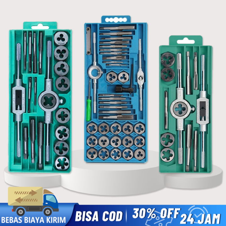 40 Pcs 20 Pcs 12 Pcs Hand tap and die set Alat Snai dan Tap Ulir Baut ...