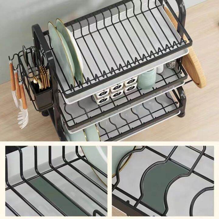 Latest Dish Rack 2/3-Tier Dish Rack Dish Drainer Kitchen Countertop ...